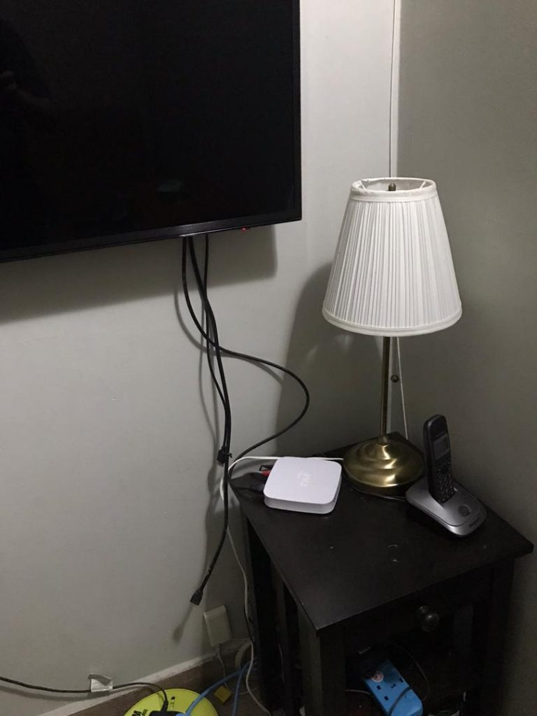 Cheap and Easy Way To Organize Messy Hanging Cables - My Awesome Moments