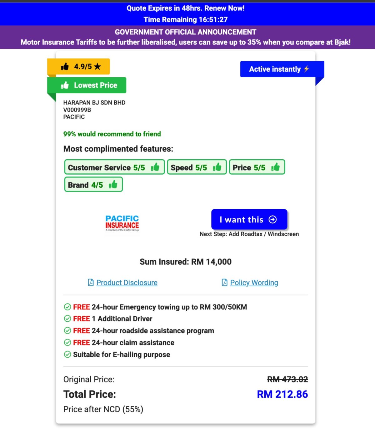 Renew Car Insurance Bjak vs MyEG Review - My Awesome Moments