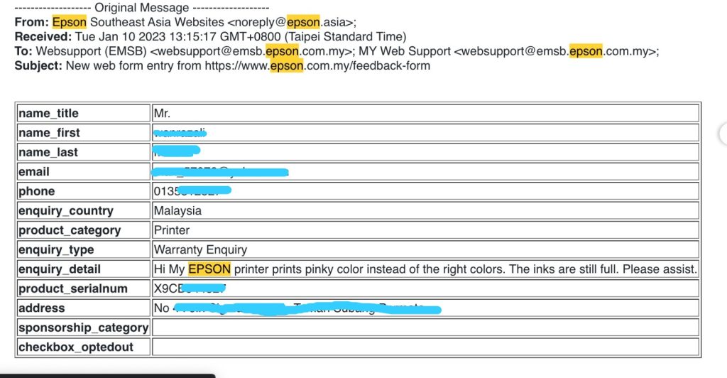 Epson Printer Warranty Support - My Awesome Moments