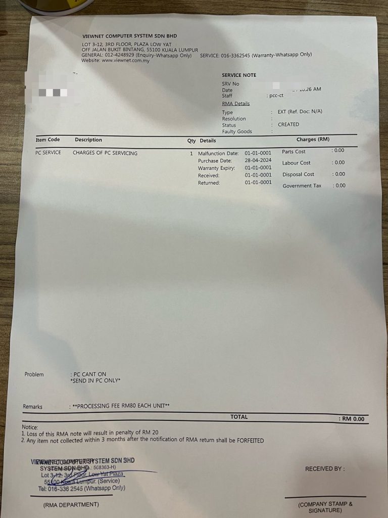 Viewnet Lowyat Warranty Claim Without Receipt - My Awesome Moments